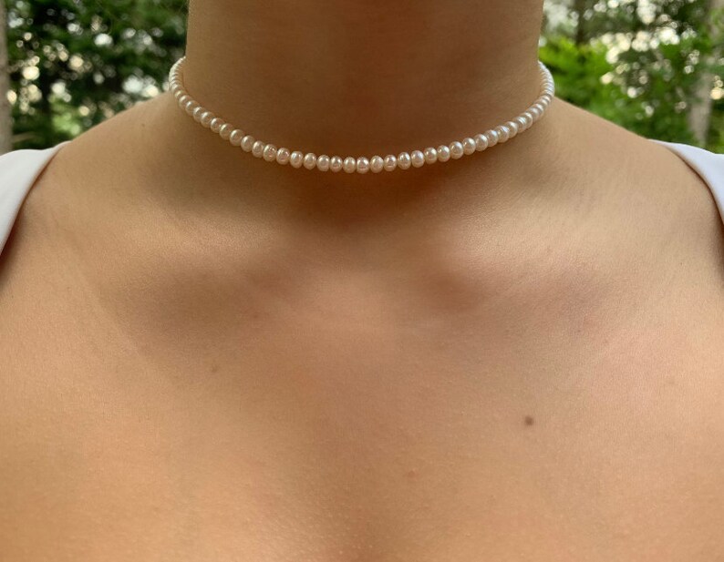 4mm Freshwater Pearl Choker Bridal Jewelry Graduation Etsy