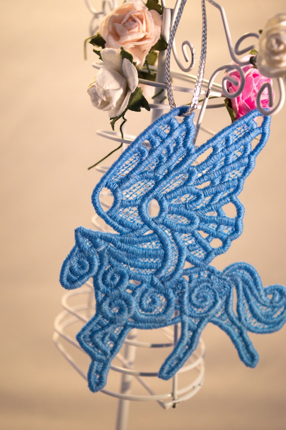 Hanging Lace Pegasus Ornament - Etsy