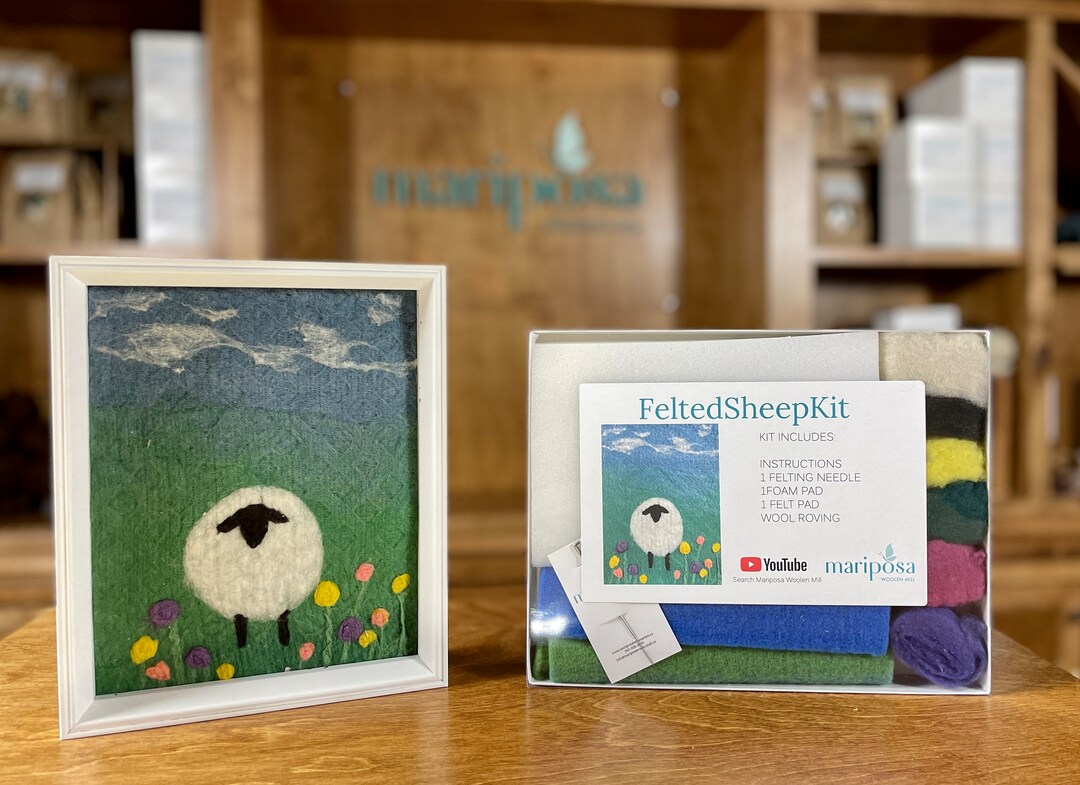 Felting Kit, Felted Sheep Picture Kit, DIY Felting, Beginner - Etsy