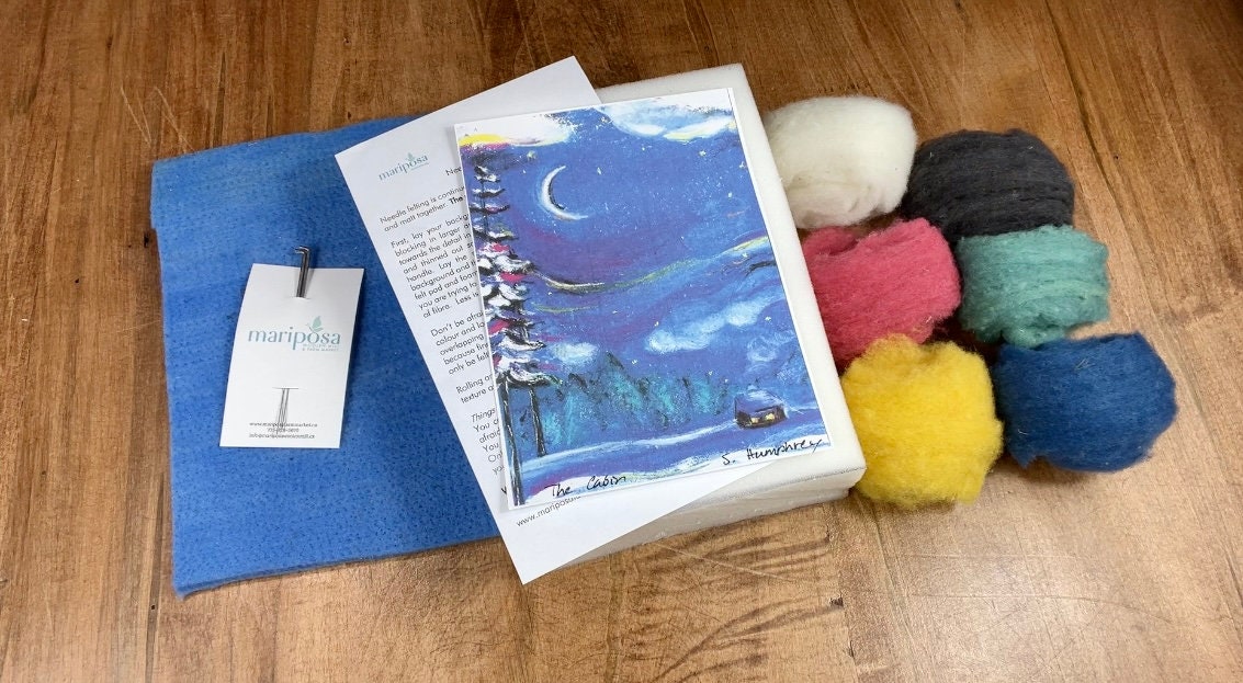Felting Kit DIY Felting Wool Painting Landscape Kit - Etsy Canada