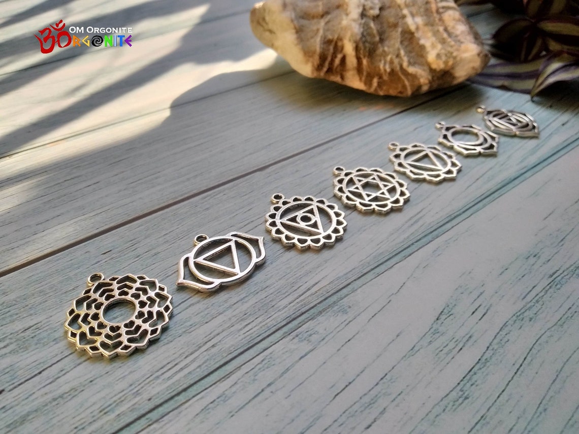 Seven Chakras Alloy Metal Charms / Chakras Pendants / | Etsy