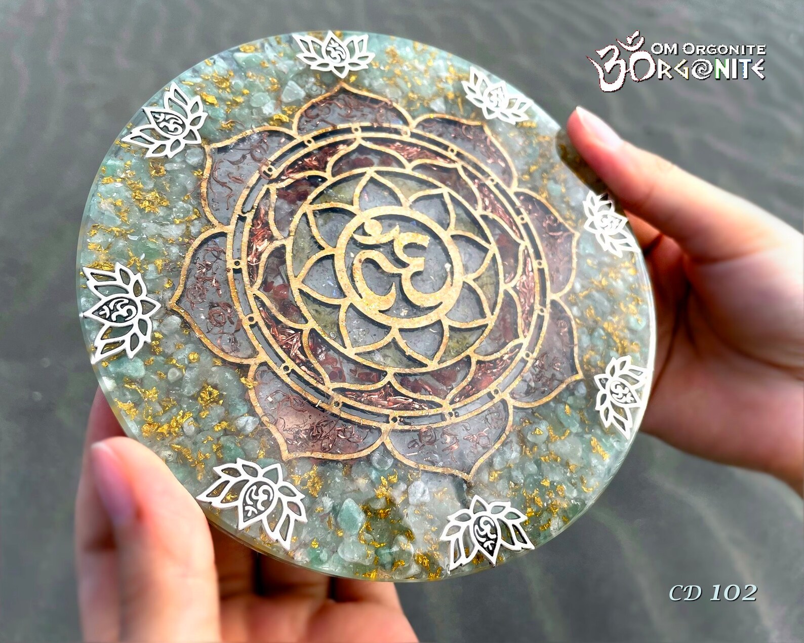 Om Mandala Orgonite Charging Plate Coaster Lotus Flower - Etsy