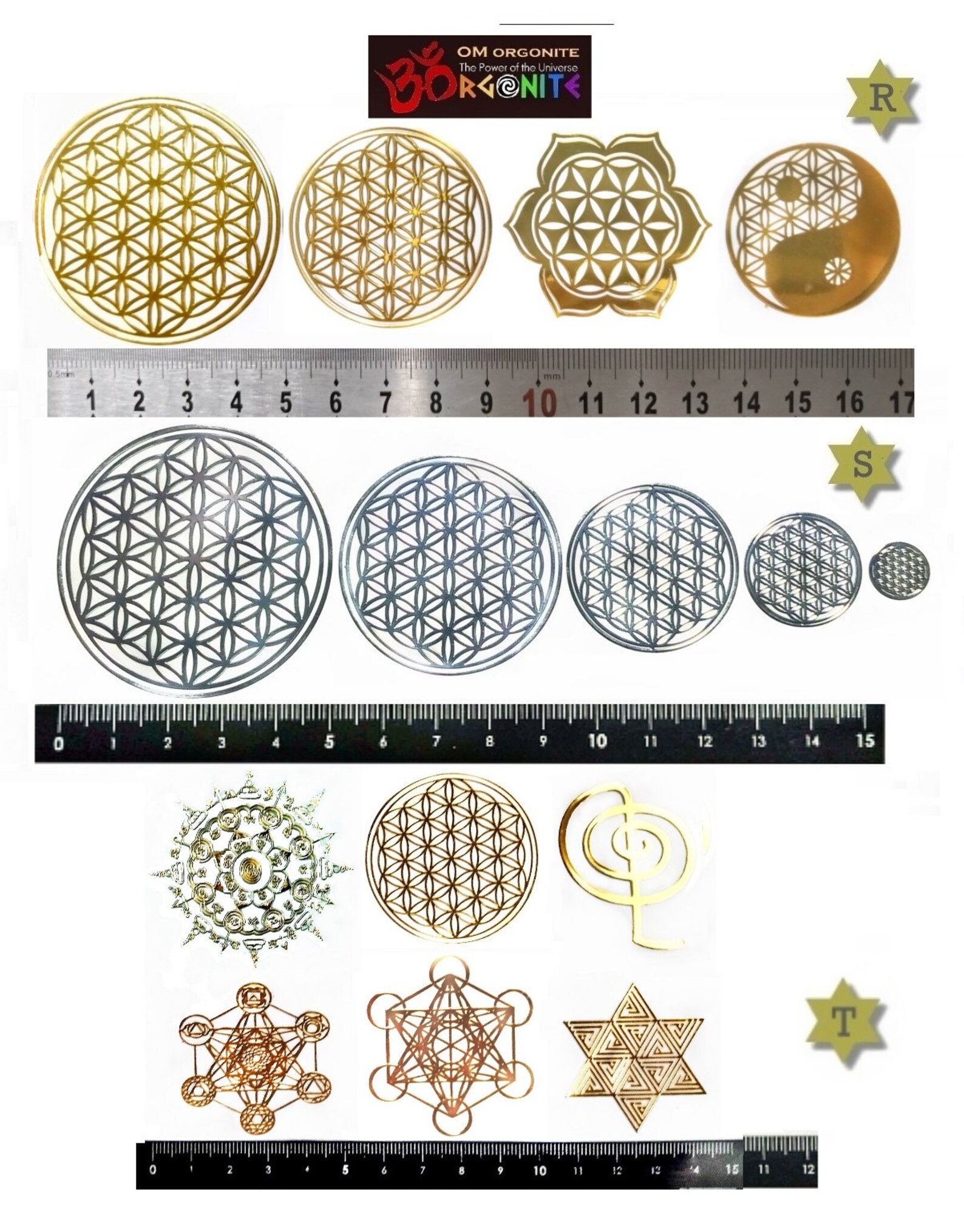 Sets of Sacred Geometry Metal Sticker / Art and Craft | Etsy