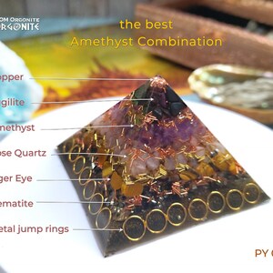 Sugilite 8-sided Orgonite Pyramid Amethyst Rose Quartz | Etsy