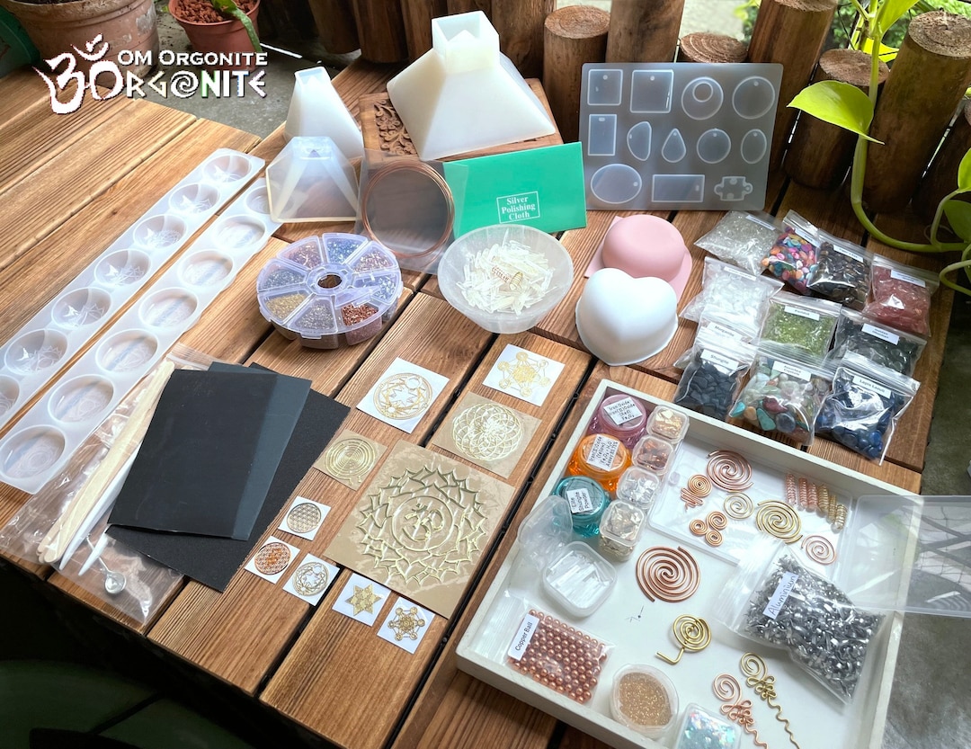 Orgonite Making Kit DIY Orgonite Supplies Crystal Metal Silicone Mold ...