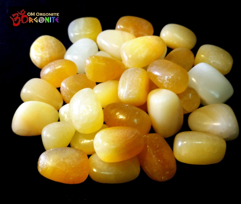 3 Pcs of Perfect Yellow Jade / Tumbled Healing Stones / Pocket | Etsy