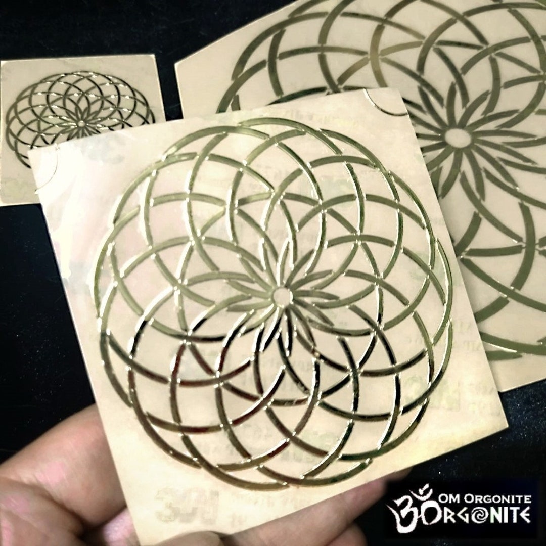 Seed of Life Torus Metal Sticker 3-15cm | Energy Field Phone Laptop ...