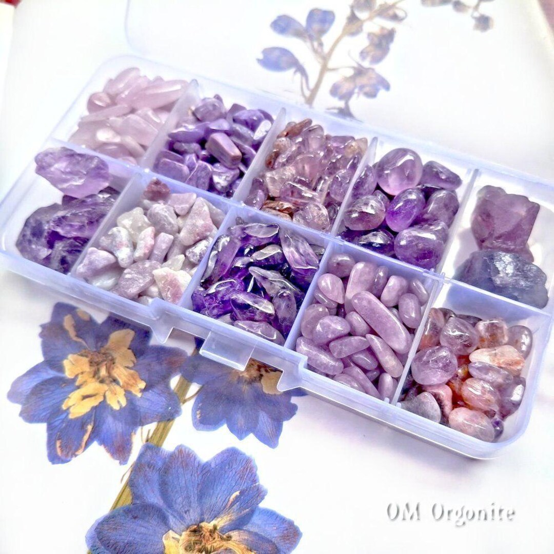 Purple Crystals Collection | Tumbled Crystal and Amethyst Cluster Set ...