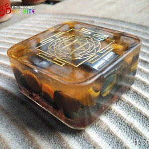 Flower of Life Orgonite Tower Buster / Brown Tiger's Eye / - Etsy