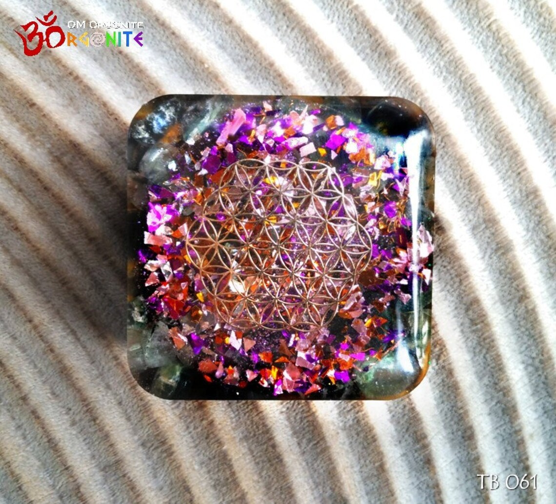 Flower of Life Orgonite Tower Buster / Brown Tiger's Eye / | Etsy