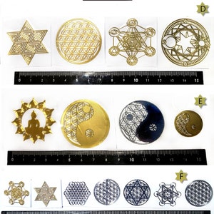 Sets of Sacred Geometry Metal Sticker / Art and Craft Materials - Etsy