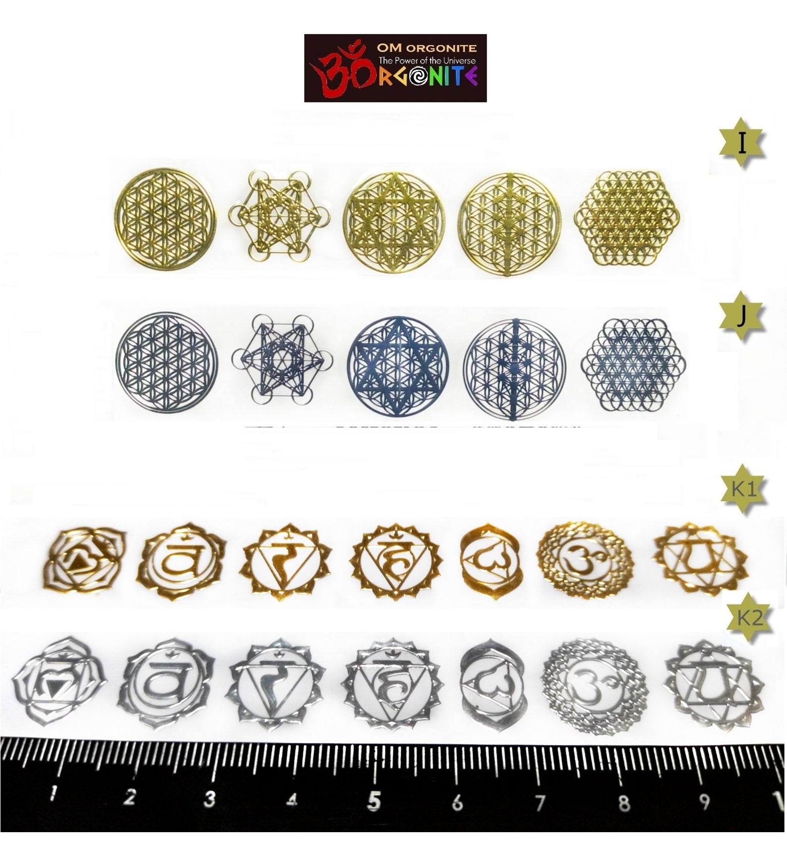 Sets of Sacred Geometry Metal Sticker / Art and Craft | Etsy