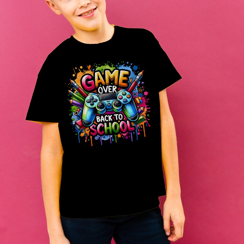 Game Over Back to School Shirt, Gaming Back to School, for Kids, Gamer ...