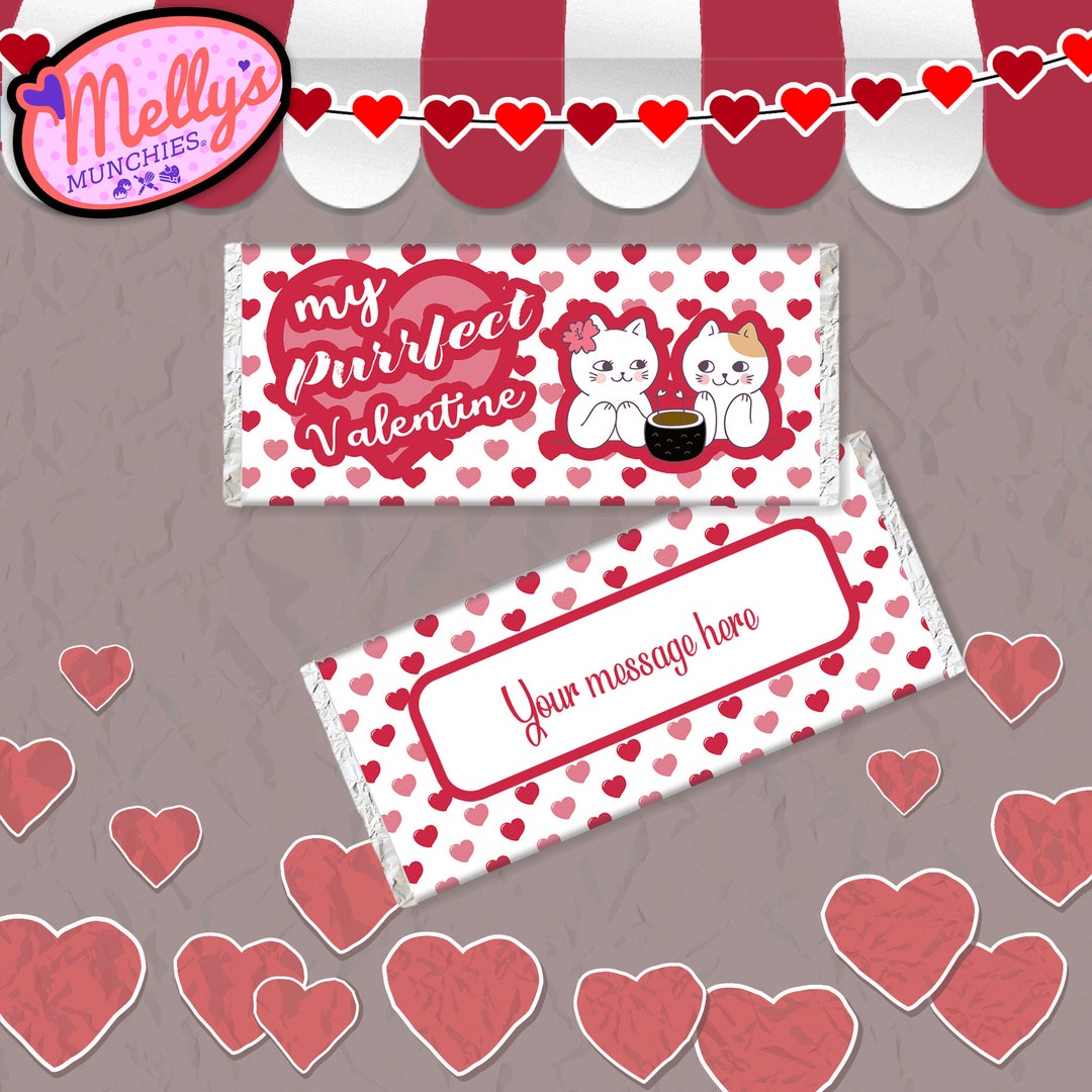 Valentine's Day Gourmet Chocolate Bar Gift With Cute my Purrfect ...