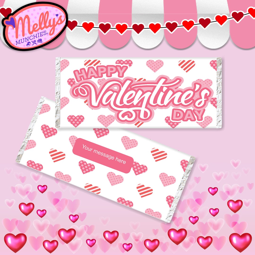 Valentine's Day Gourmet Chocolate Bar Gift Adorned With Cute Adorable ...