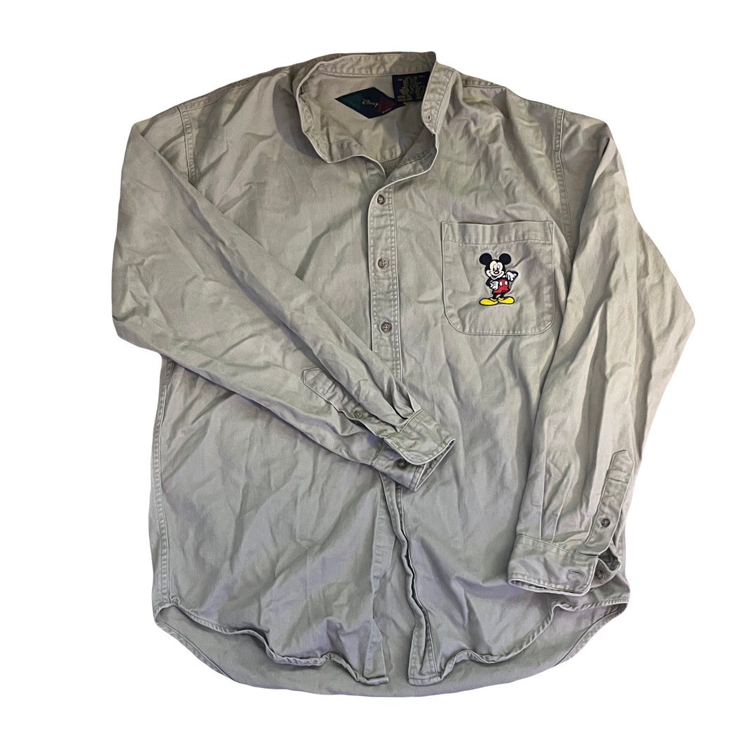 The Disney Catalog Khaki Embridary Mickey Mouse Men's Tall Medium 100% ...