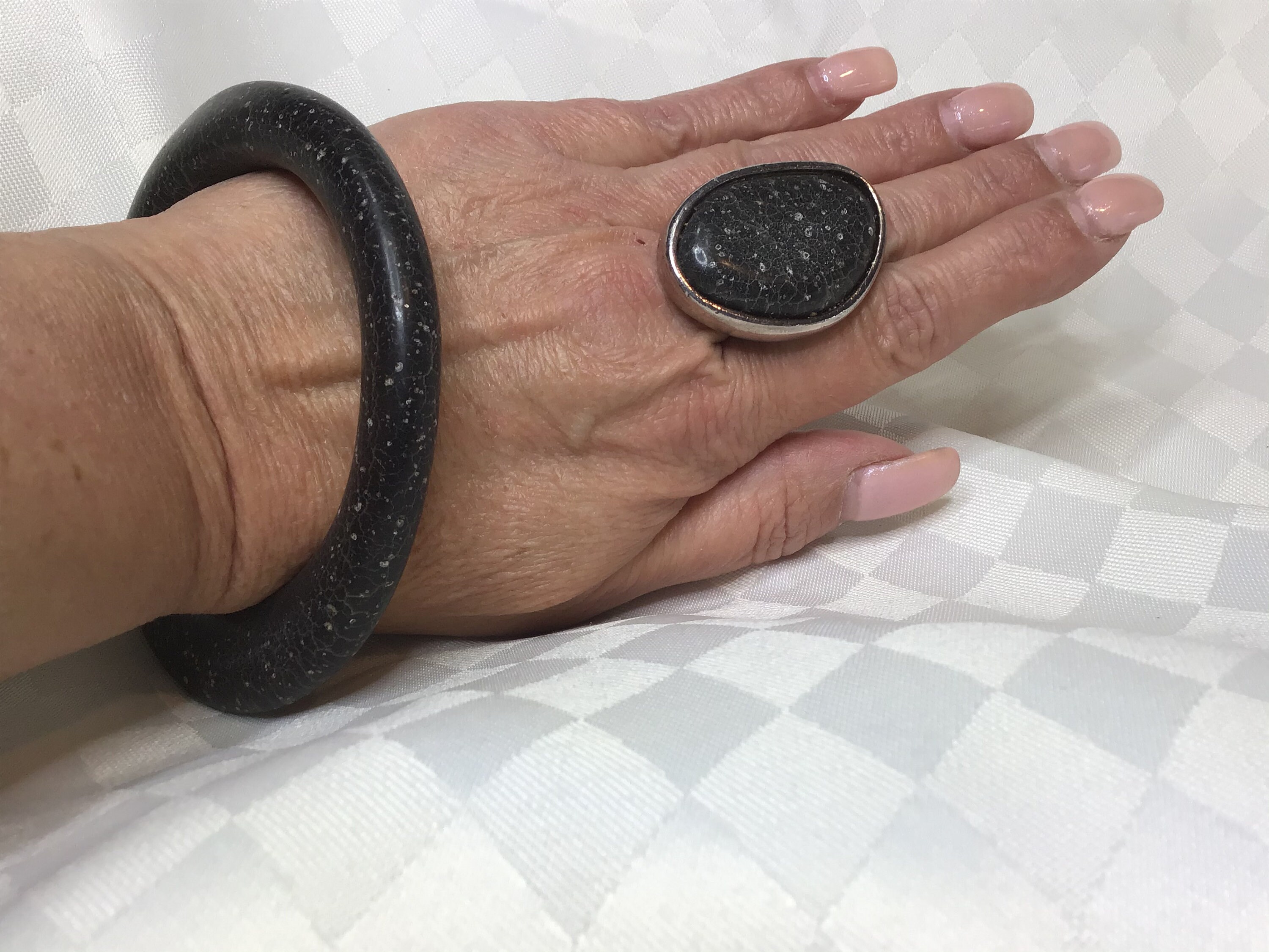 De UbU Paris. Superbe ensemble de bague argentée et bracelet - Etsy France