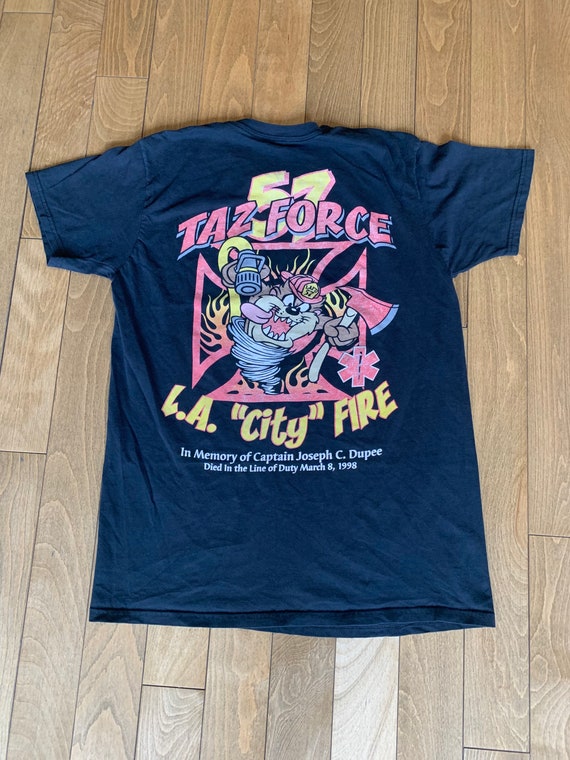Taz Force 57 LA City Fire Vintage T-shirt. Size Large - Gem