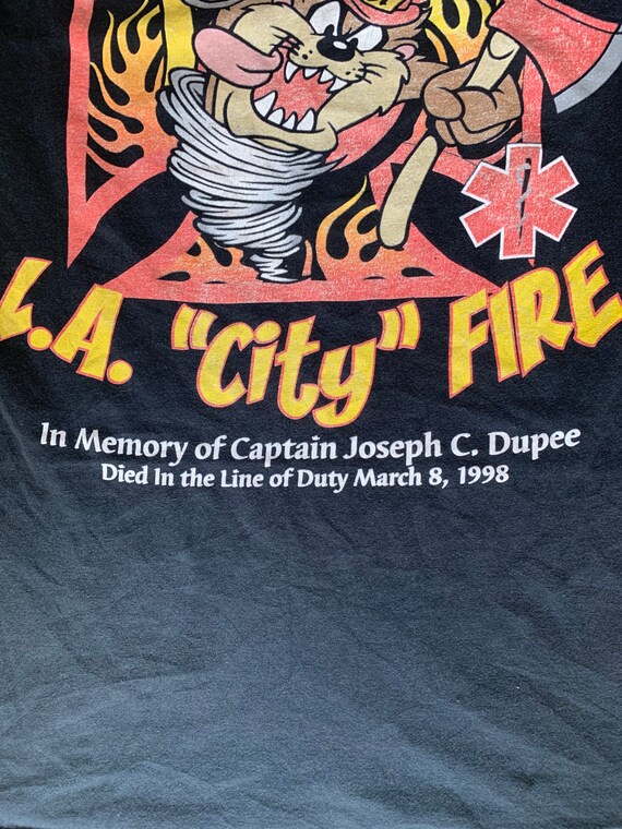 Taz Force 57 LA City Fire Vintage T-shirt. Size Large - Gem