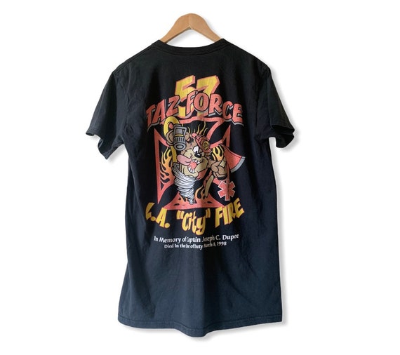Taz Force 57 LA City Fire Vintage T-shirt. Size Large - Gem