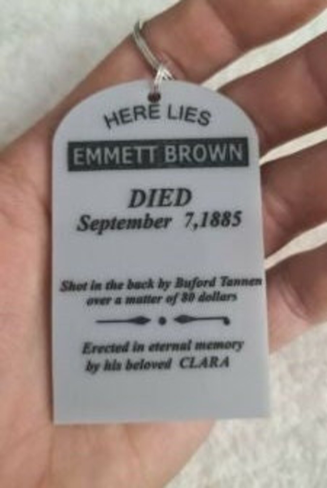 Back to the Future Doc Brown Grave Stone Keyring / Keychain - Etsy