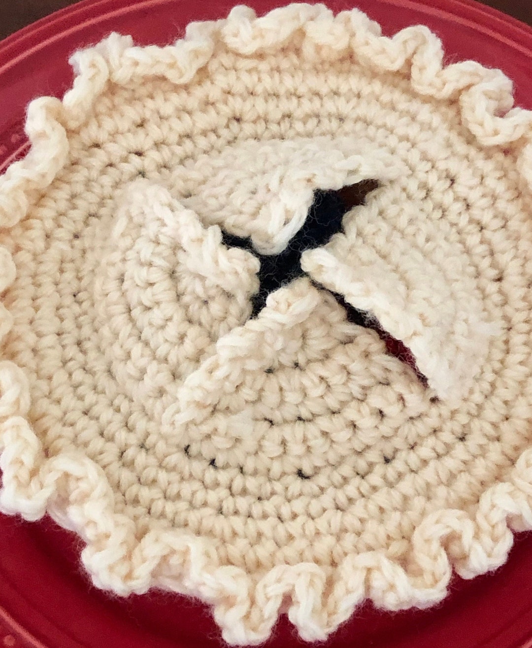 Crocheted Pretend Play Food, One Pie With Two Reversible Pie Fillings ...