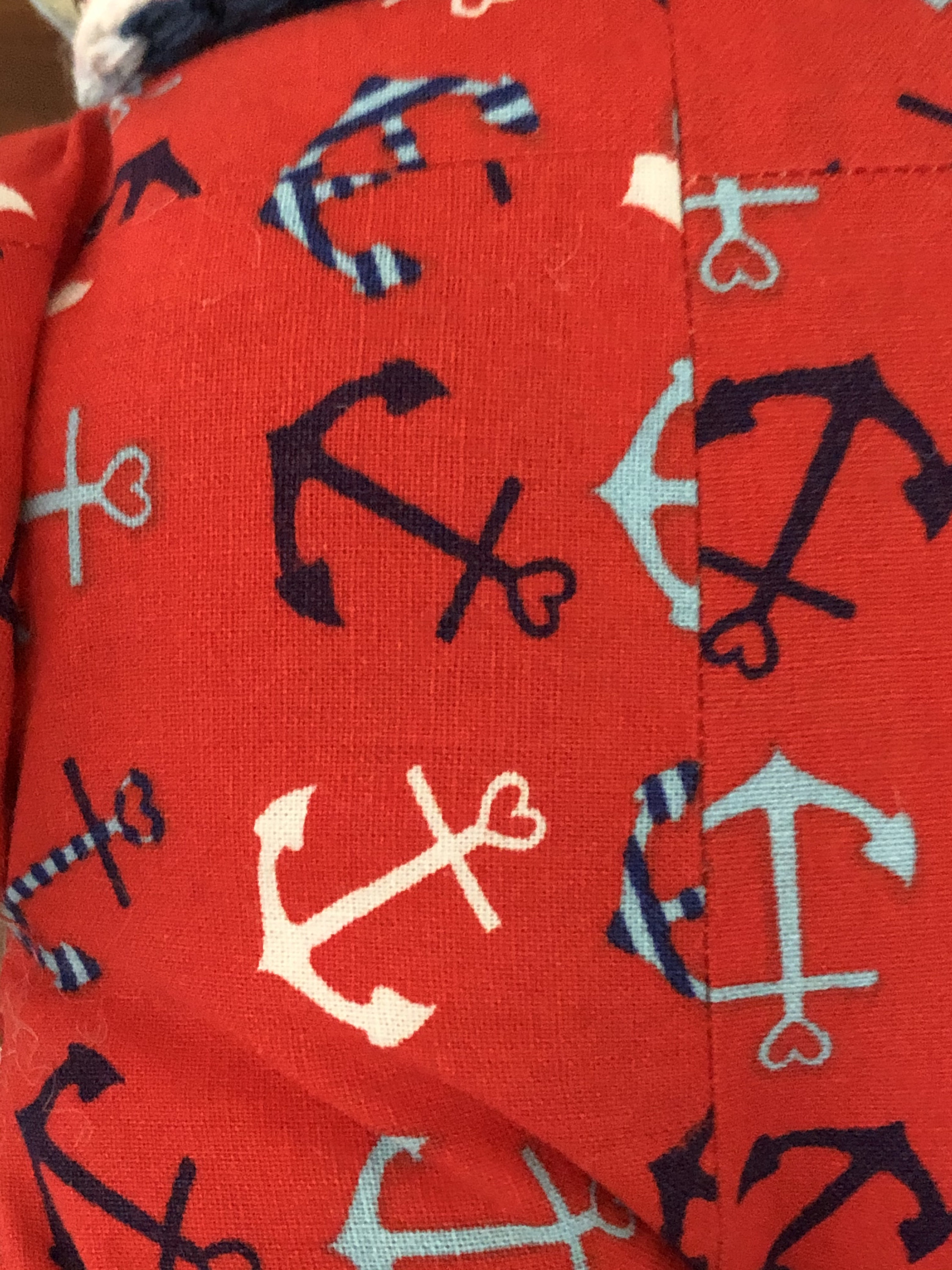 Hand Sewn Patchwork Toy Teddy Bear Blue and Red Nautical | Etsy