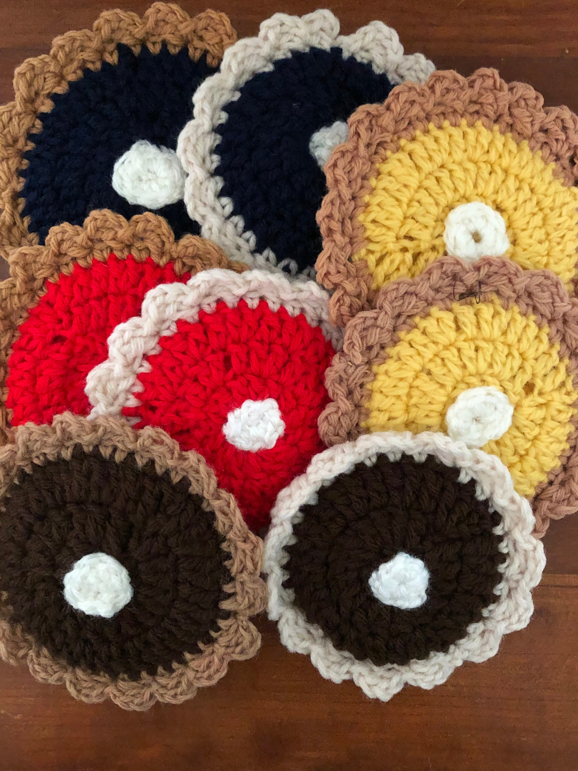 Hand Crocheted Pretend Play Food Pies Four Big And Four | Etsy