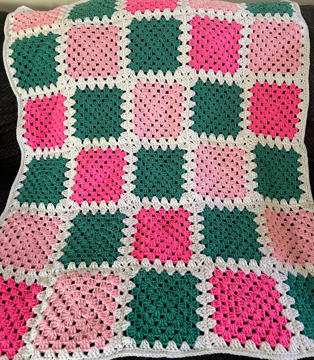 Hand Crocheted Granny Square Lap Robe - Etsy
