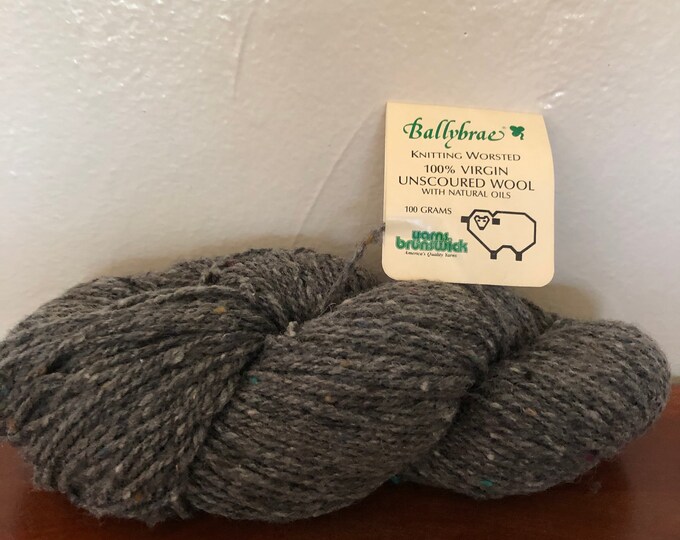 Ballybrae Knitting Worsted Yarn 100% Virgin Unscoured Wool, Grey Tweed ...