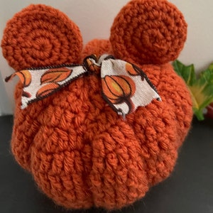Hand Crocheted Mickey Mouse Pumpkin in Burnt Orange - Etsy
