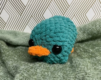 Perry the Platypus Crochet Plush- Amigurumi Handmade Toy, Stuffed ...
