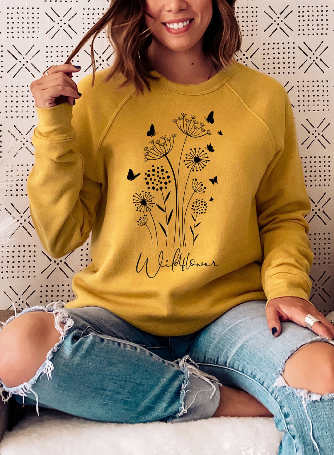 Wild Flowers Sweatshirt Wildflower Sweatshirt Gardener - Etsy