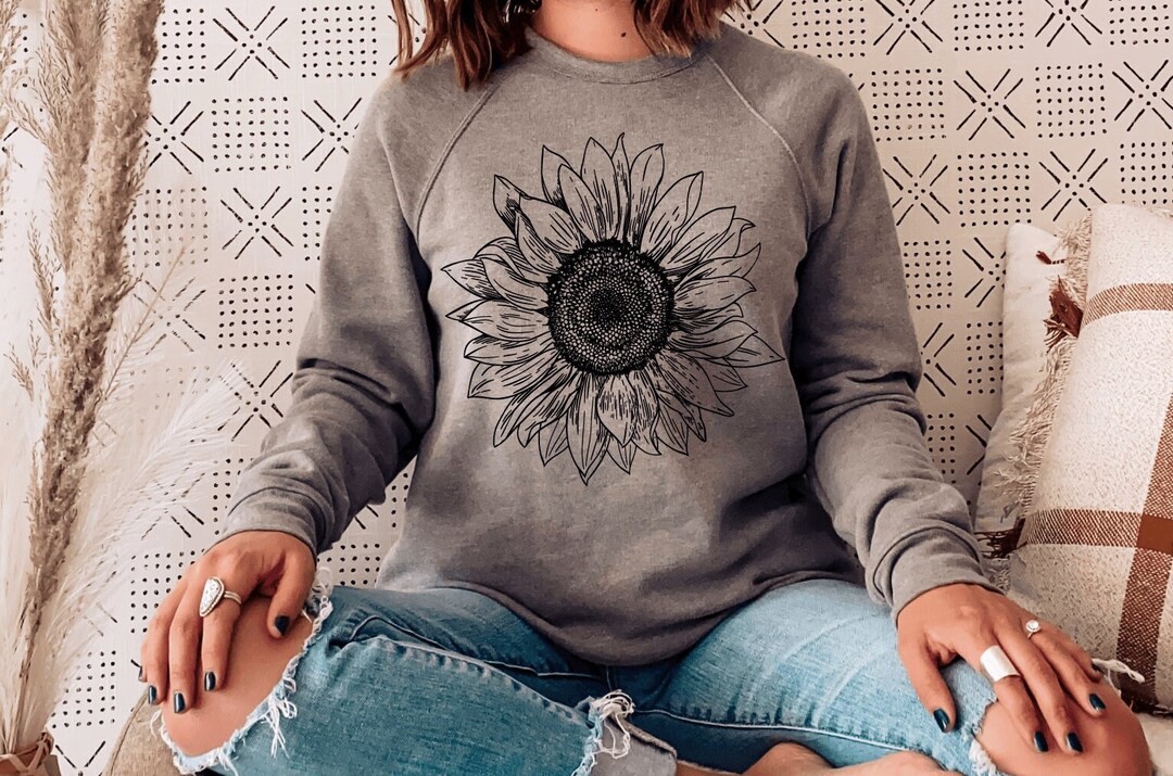 Sunflower Sweatshirts, Bella Canvas Sponge Fleece Raglan Crewneck ...