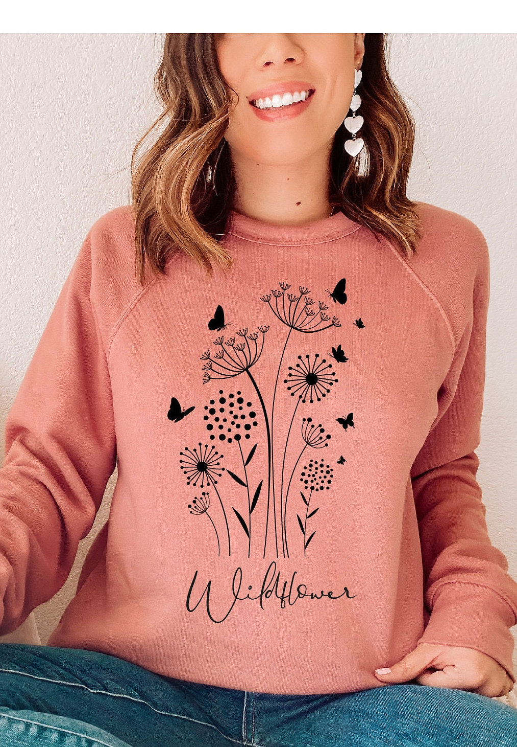 Wild Flowers Sweatshirt Wildflower Sweatshirt Gardener - Etsy