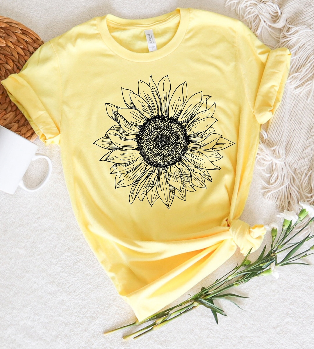 Sunflower T Shirt, Sunflower Graphic Tee Shirt for Women, Cute ...