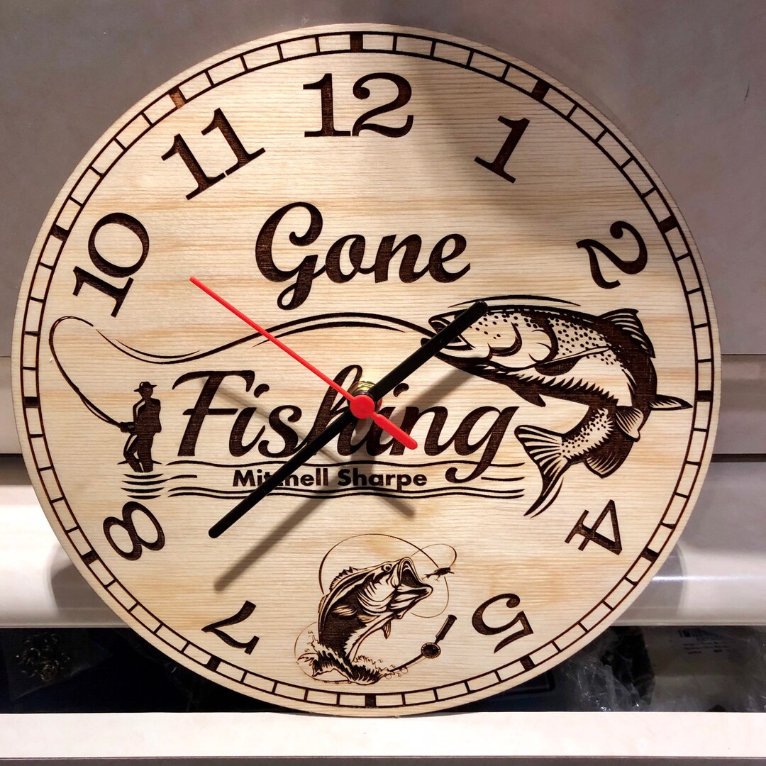 Gone Fishing With Name Clock - Etsy