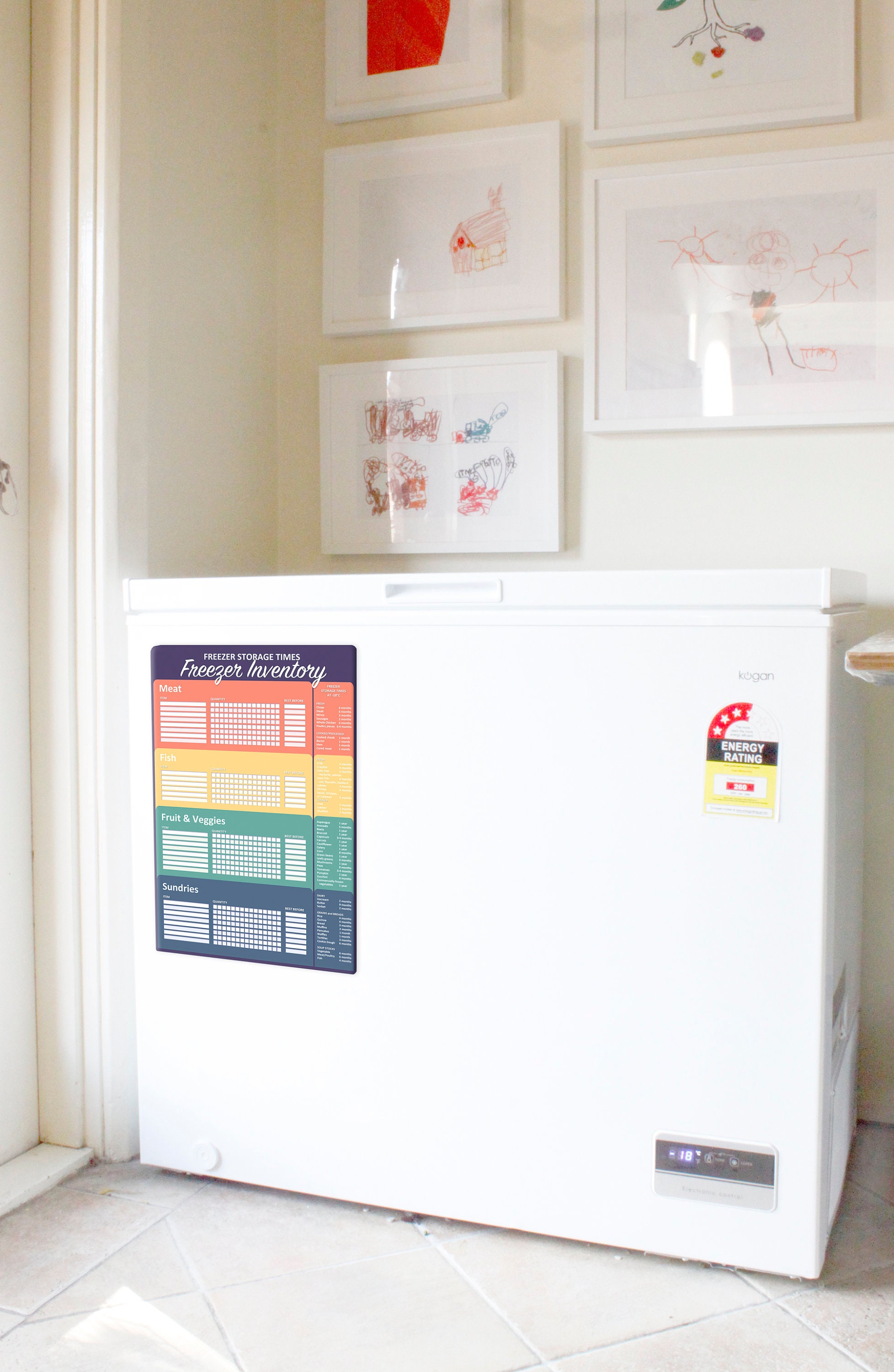 Freezer Inventory Chart || Freezer Storage Guide || Freezer Times ...