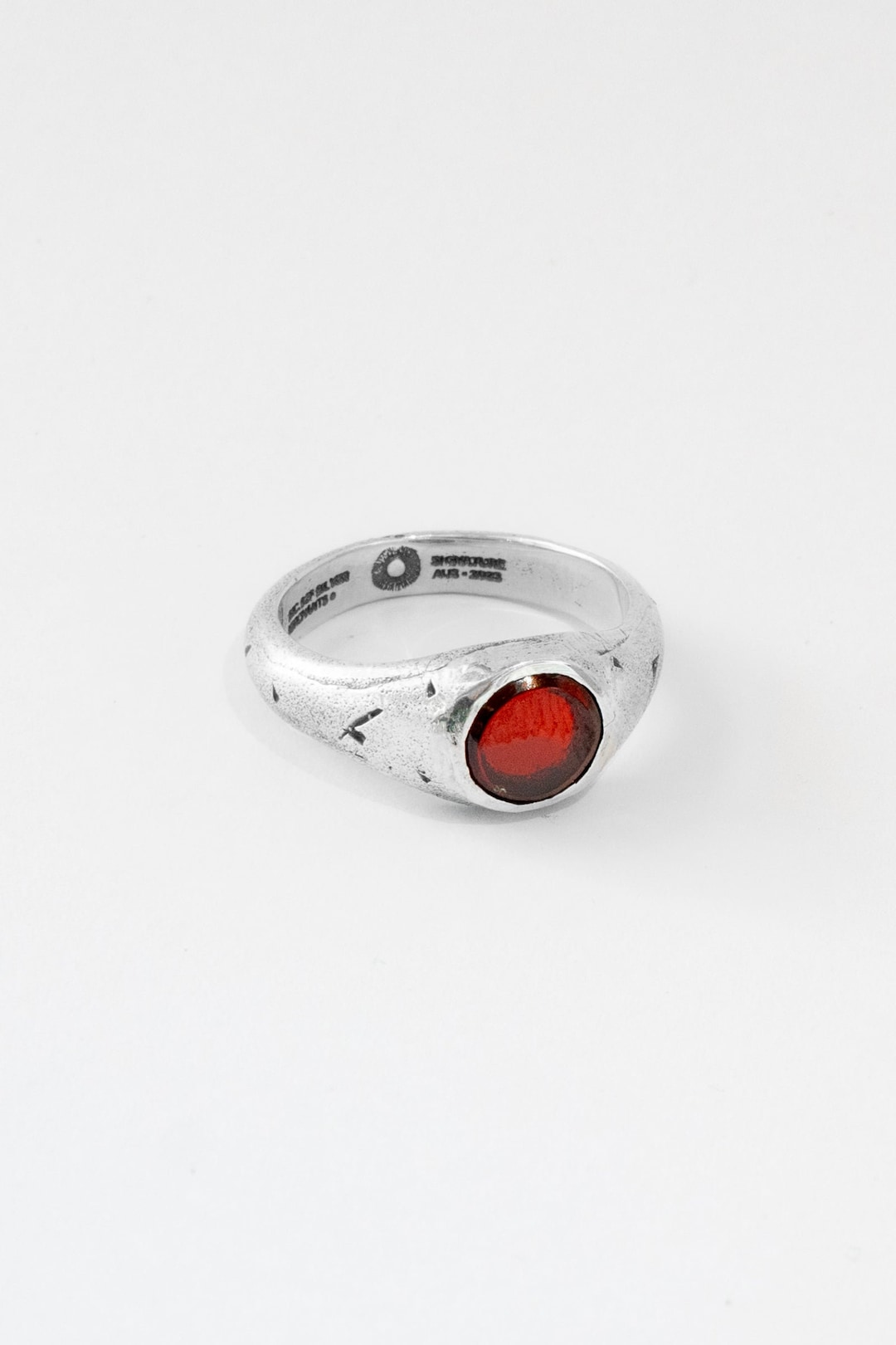 Red Garnet Gemstone Signet Ring, the Orbit Signet Ring by Merchants of ...