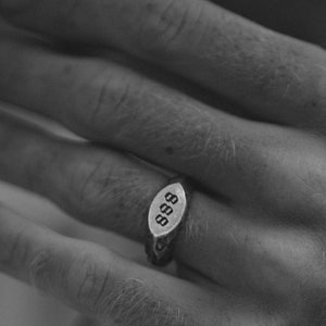 888 Angel Number Signet Ring, 888 Ring by Merchants of the Sun, Unisex ...