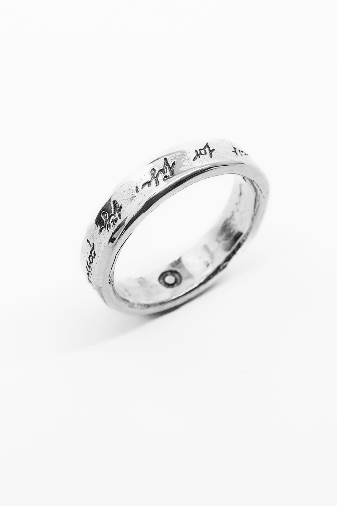 Engraved Sterling Silver Band Ring – Handmade Unisex Minimalist Ring ...