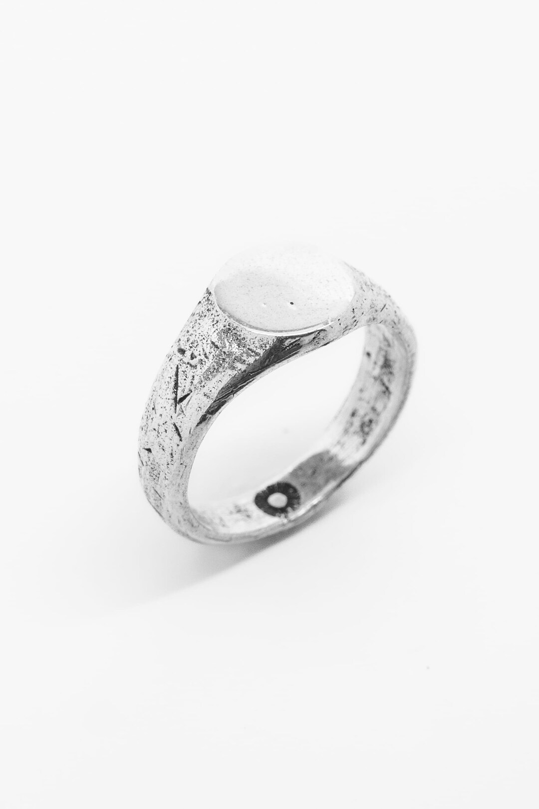 Blank Circle Sterling Silver Signet Ring, the Circa Ring by Merchants ...