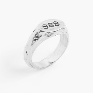 888 Angel Number Signet Ring, 888 Ring by Merchants of the Sun, Unisex ...