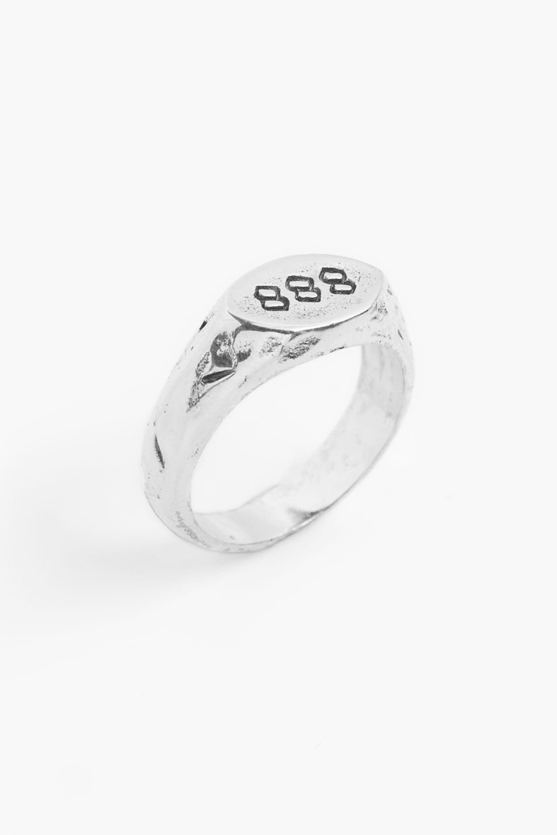 888 Angel Number Signet Ring, 888 Ring by Merchants of the Sun, Unisex ...