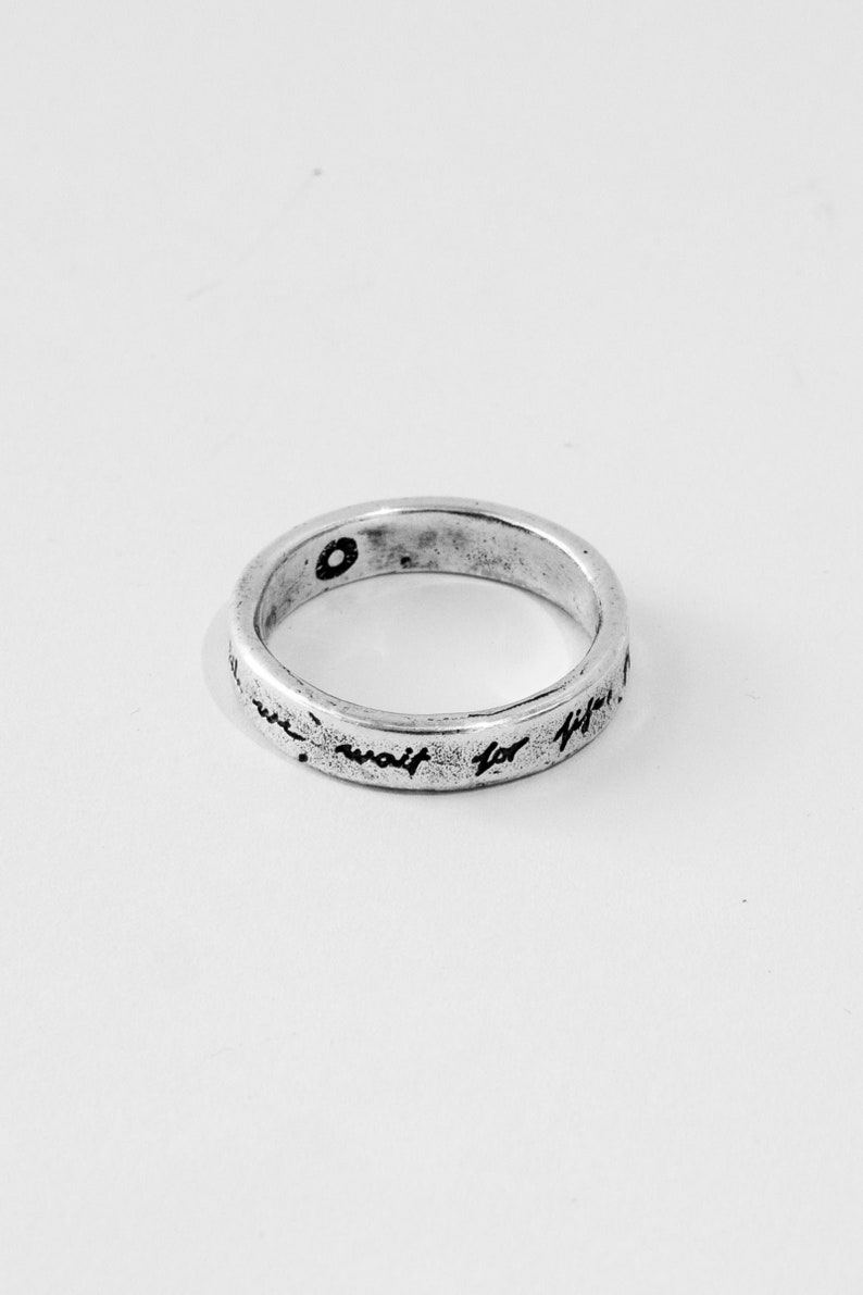 Engraved Sterling Silver Band Ring – Handmade Unisex Minimalist Ring ...