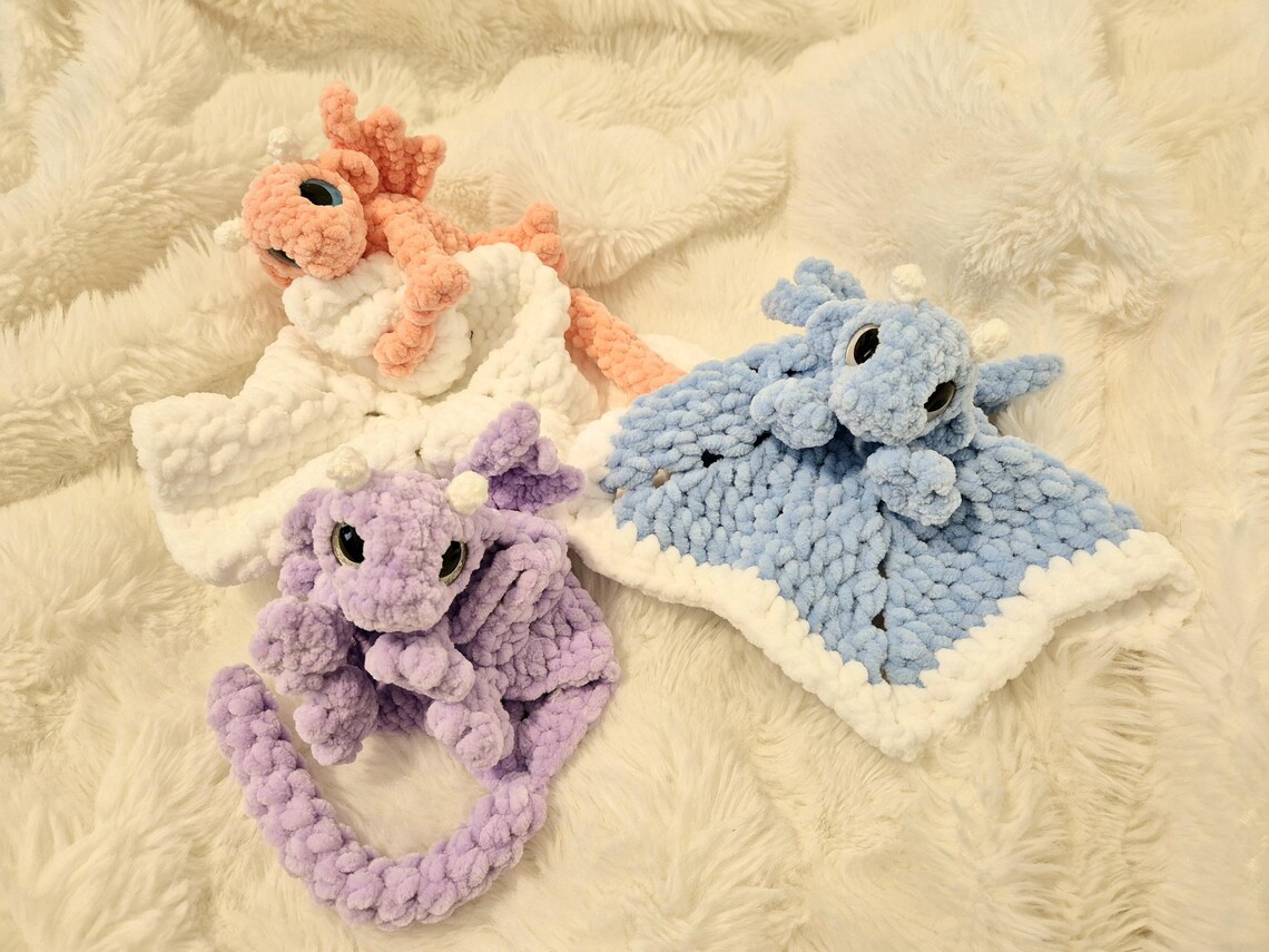 Diddy Dex - the Lovies Crochet Pattern Amigurumi Snuggler Lovey Dragon ...