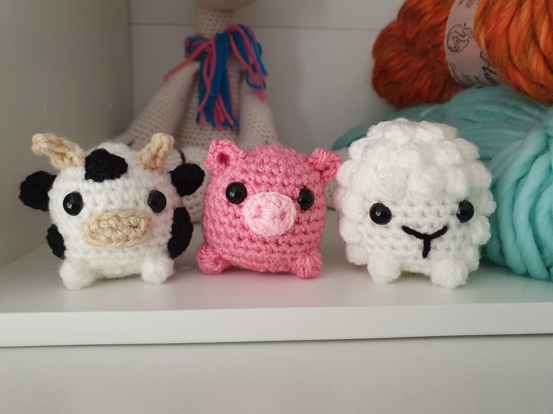Chunky Farm Animals Crochet Pattern PDF Pig Cow Sheep - Etsy