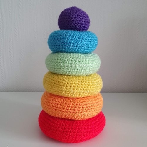 Crochet Amigurumi Toy Rainbow Stacking Rings PDF Pattern - Etsy