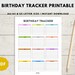 Birthday Tracker Printable Birthday List Birthday Planner - Etsy