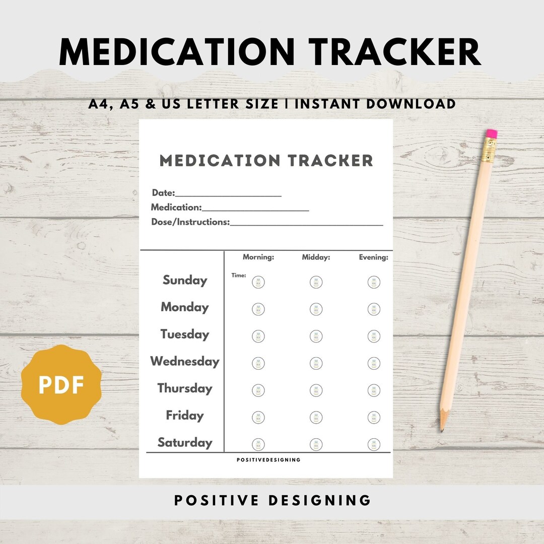 Daily Medication Tracker Printable Medication Log Daily - Etsy